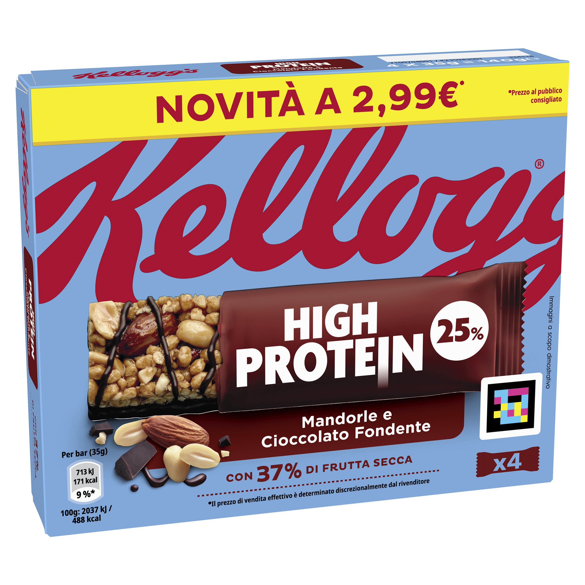 Kellogg's Barretta High Protein Mandorle e Cioccolato Fondente | Kellogg's
