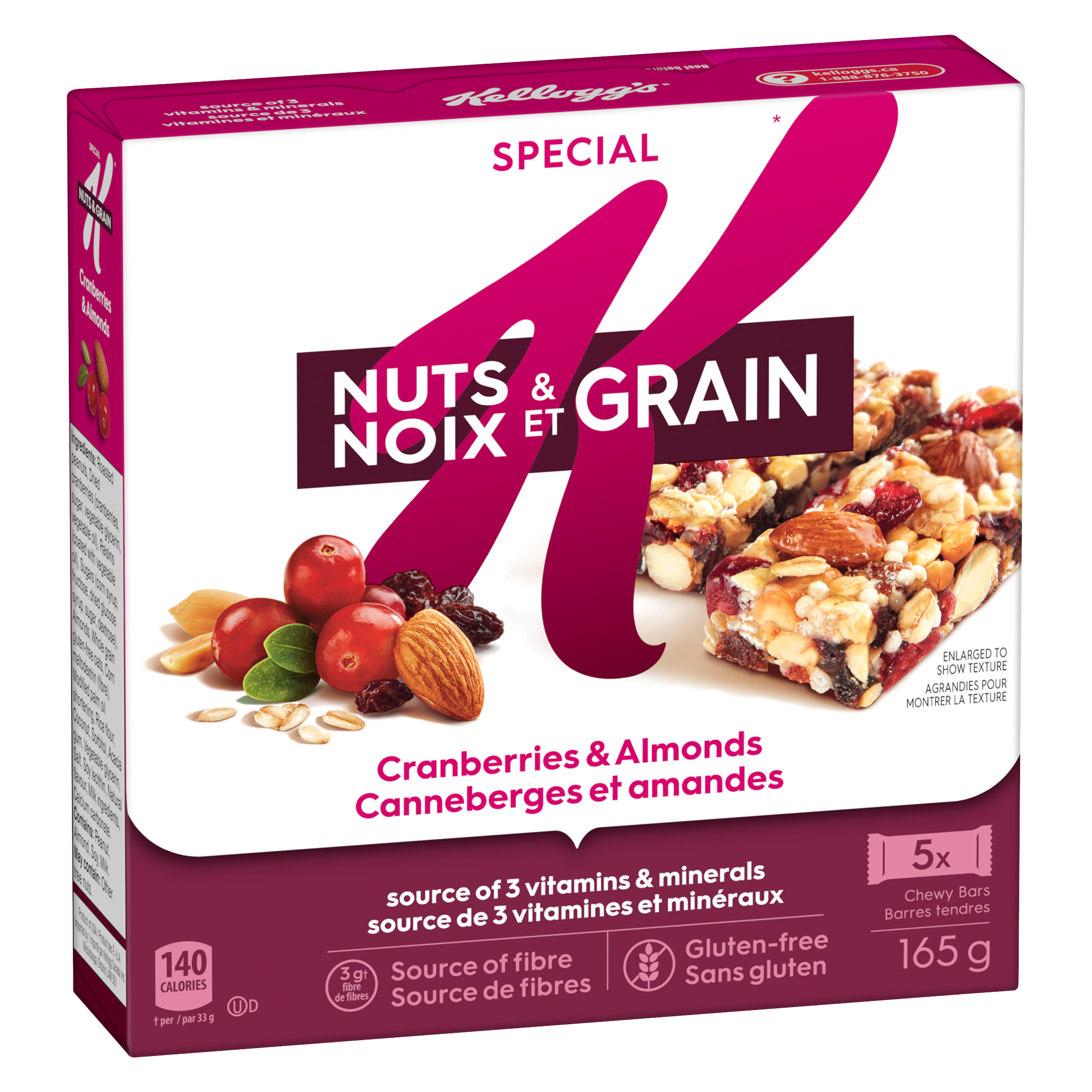 Special K* Nuts & Grain Cranberries & Almonds Bars | Kellogg's Canada