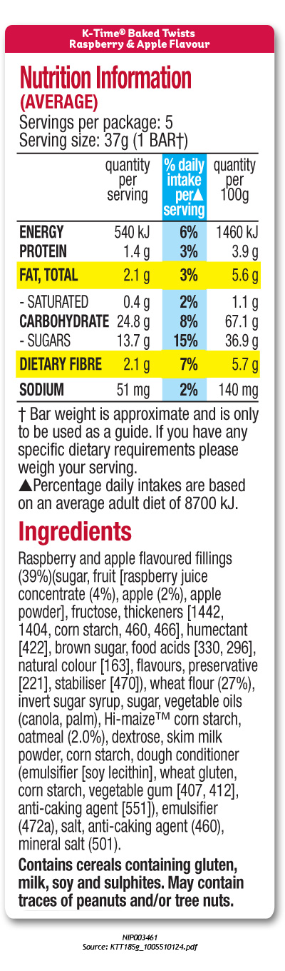 K-Time® Baked Twists Raspberry & Apple | Kellogg's Australia