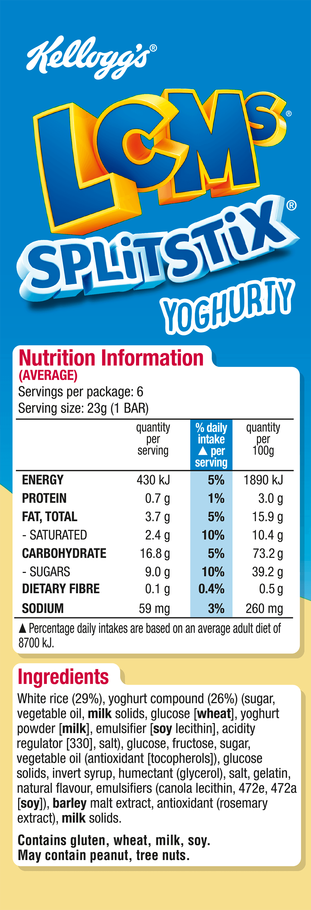 LCMs® Split Stix® Yoghurty | Kellogg's Australia